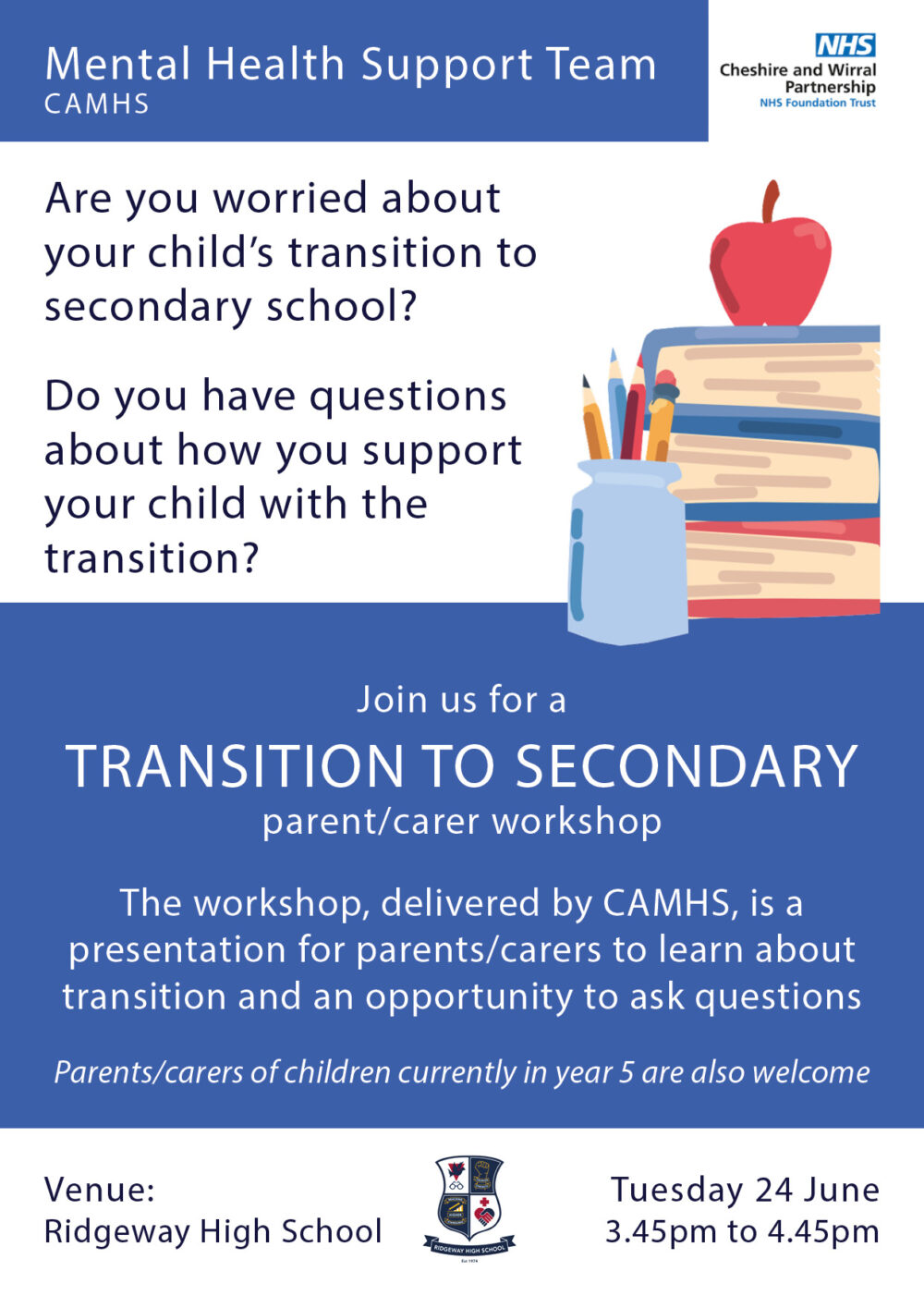 Transition to Secondary Invite for Parents - Ridgeway High School